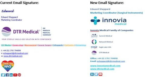Email Signature Transition - DTR Medical DTR Medical