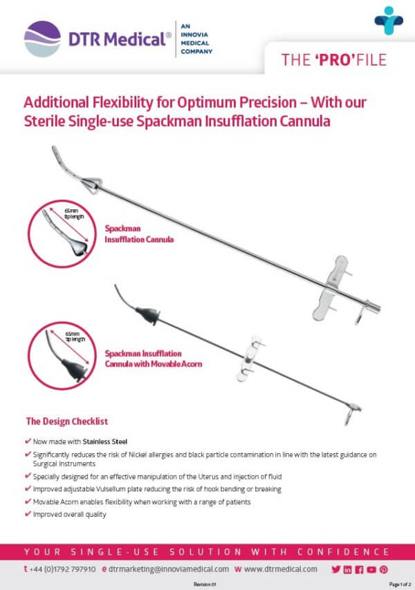 Spackman Insufflation Cannula "Pro" File - DTR Medical DTR Medical